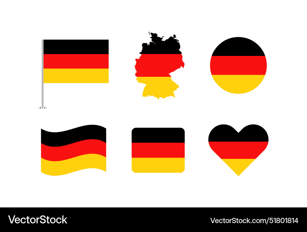 Germany flag set of flags Royalty Free Vector Image