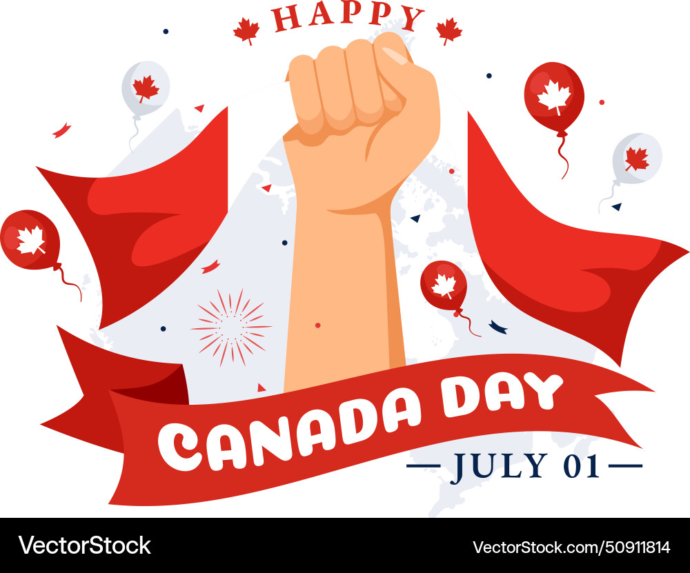 Happy canada day celebration in 1st july Vector Image