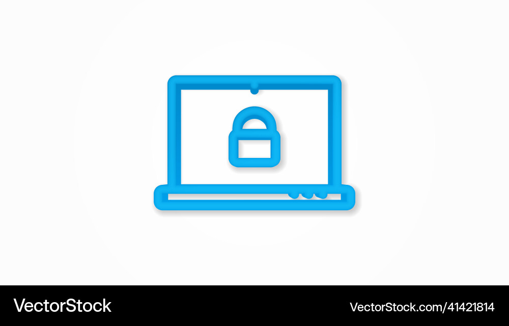 Laptop login password data secure lock padlock Vector Image