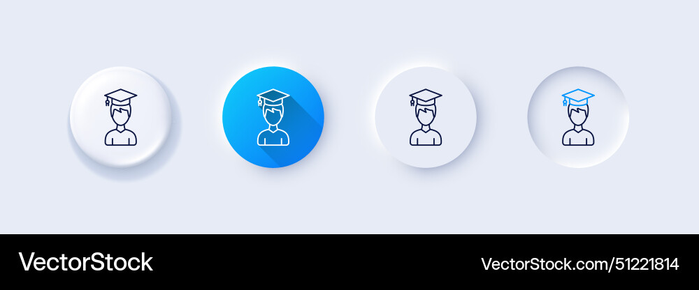 Man in graduation cap line icon education Vector Image