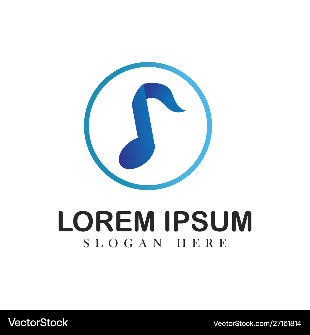 Music logo design element simple symbol note Vector Image