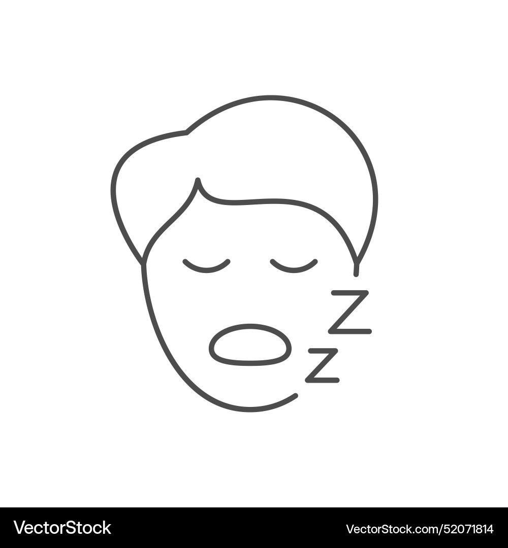 Sleeping person line outline icon Royalty Free Vector Image