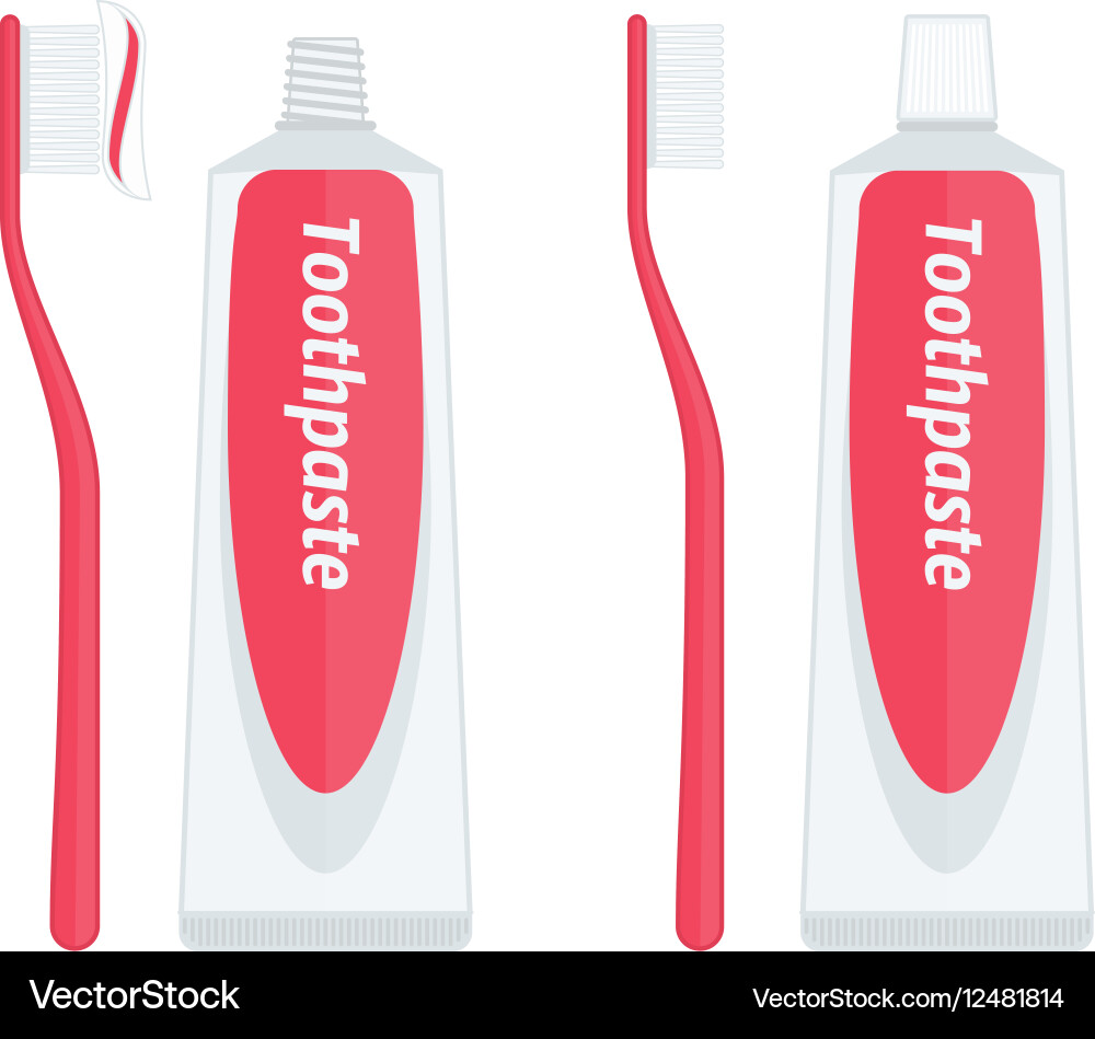 Toothpaste and toothbrushes Royalty Free Vector Image