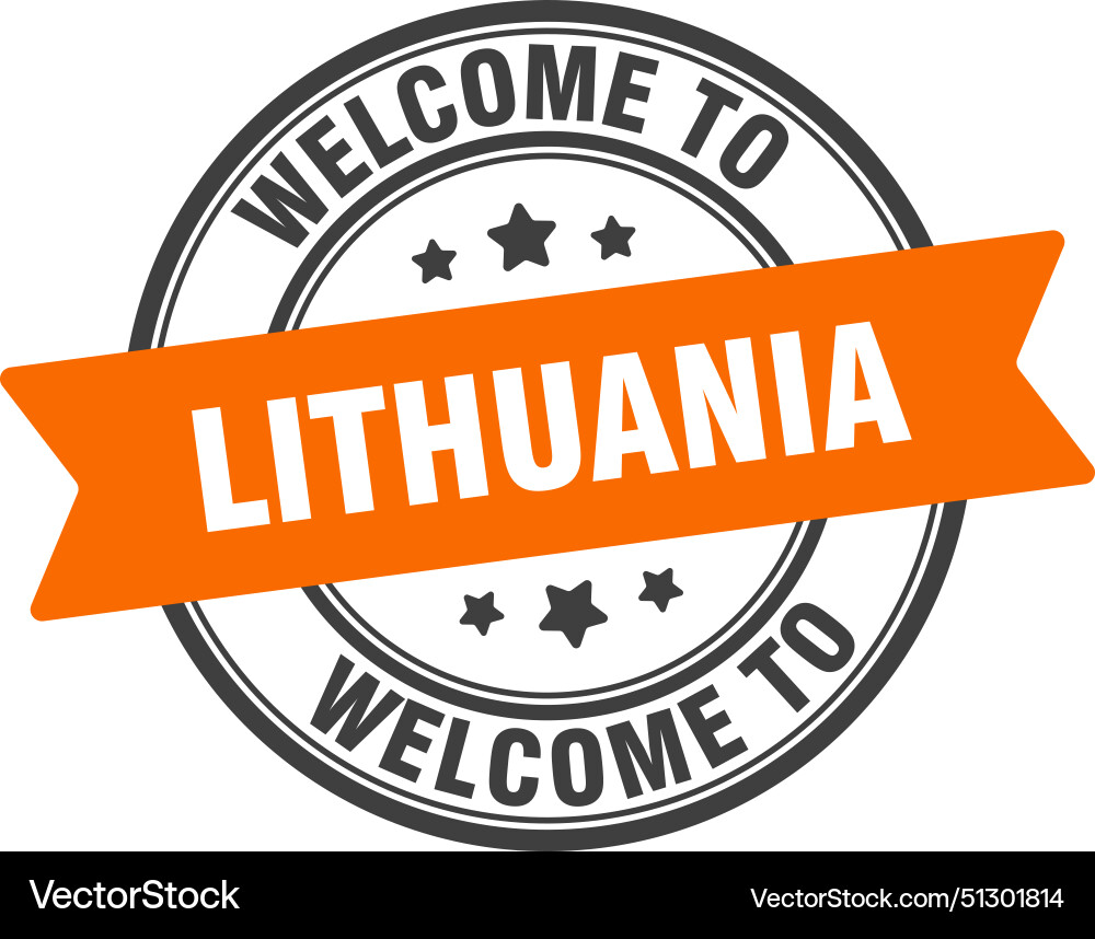 Welcome to lithuania stamp round sign Royalty Free Vector