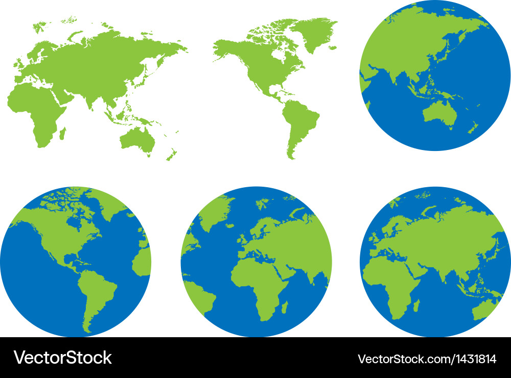 World Map with Compass Rose – Royalty-Free Vector | VectorStock