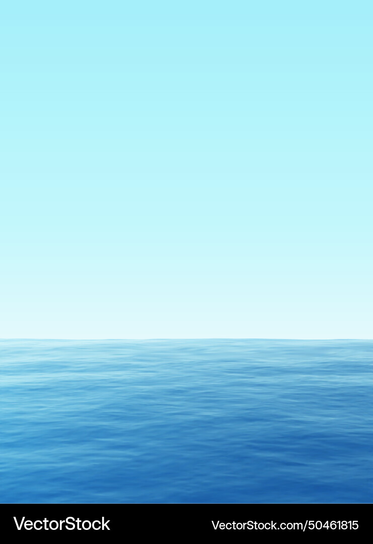 Calm surface of seascape with sky Royalty Free Vector Image
