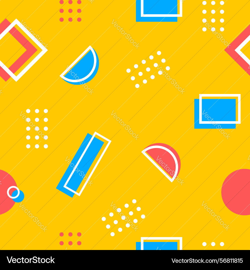 Colorful and fun memphis design pattern Royalty Free Vector