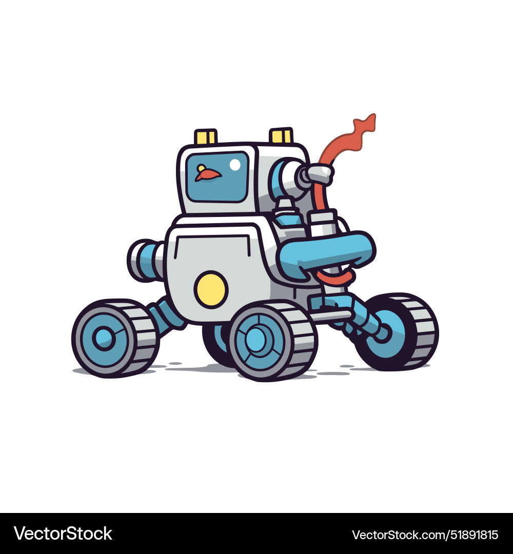 Cute mars rover icon with simple design on white Vector Image