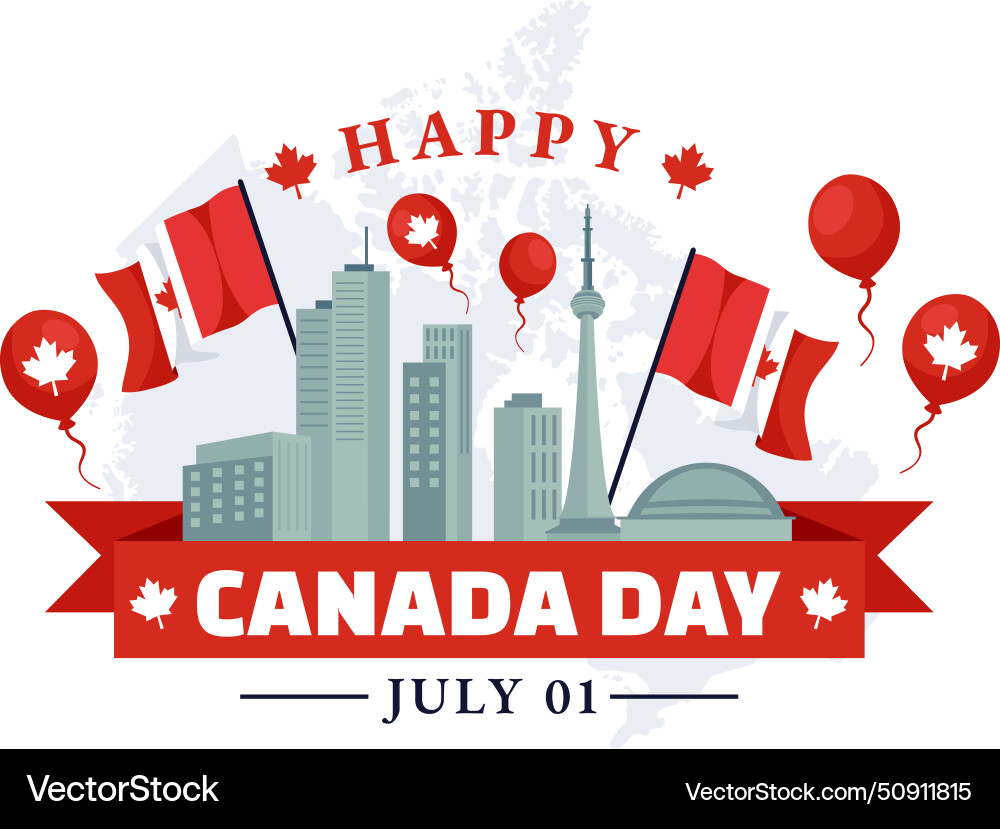 Happy canada day celebration in 1st july with Vector Image