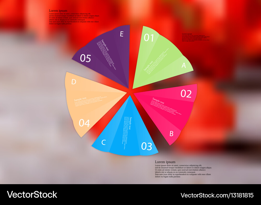 Infographic template with five paper sheets Vector Image