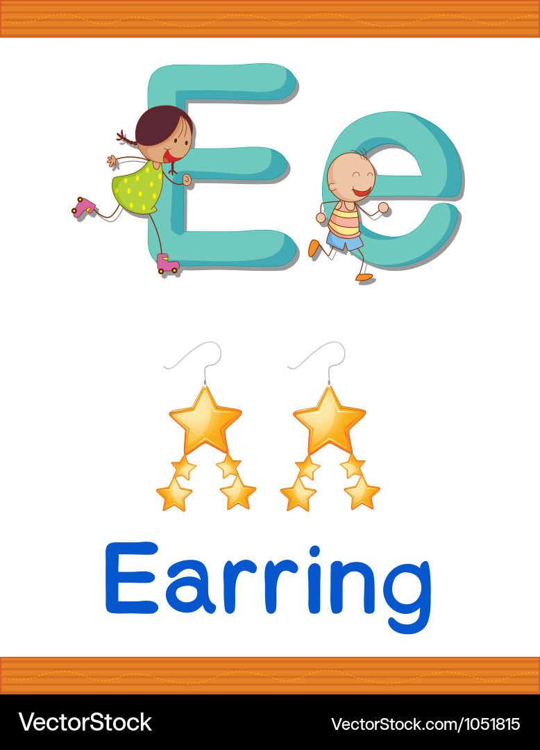 Learning alphabet e Royalty Free Vector Image - VectorStock