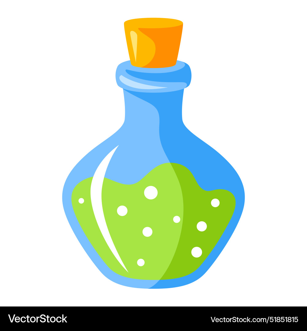 Magic potion in bottle witchcraft Royalty Free Vector Image