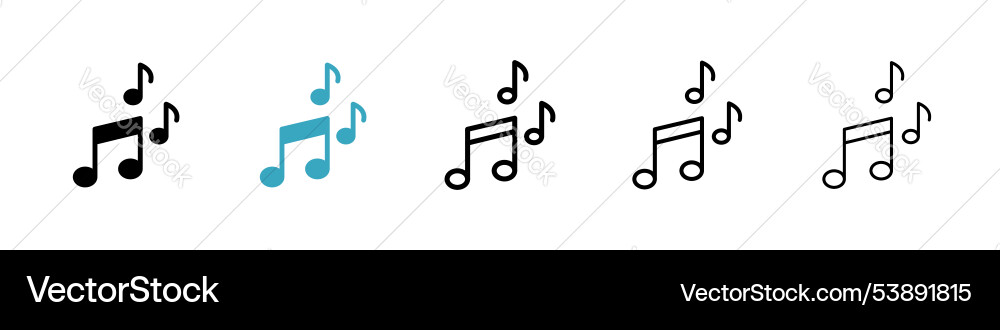 Music note icon set Royalty Free Vector Image - VectorStock