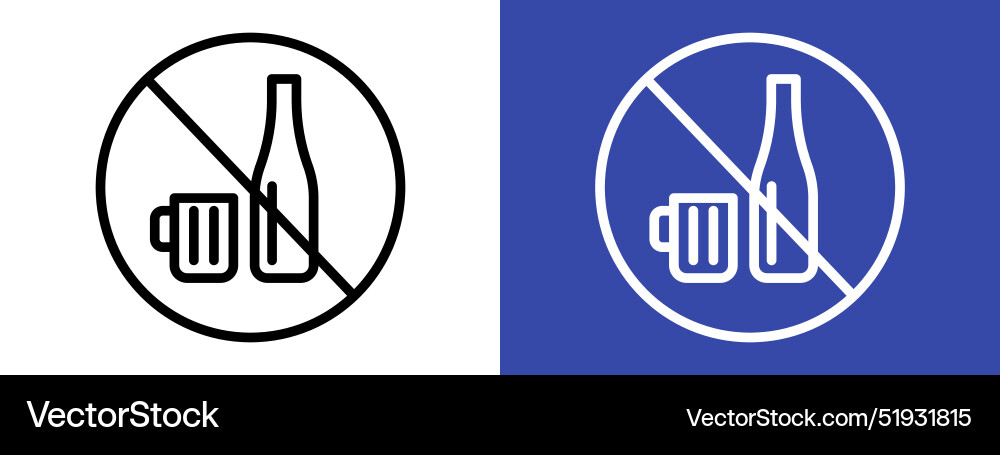 No alcohol consumption sign for public safety Vector Image
