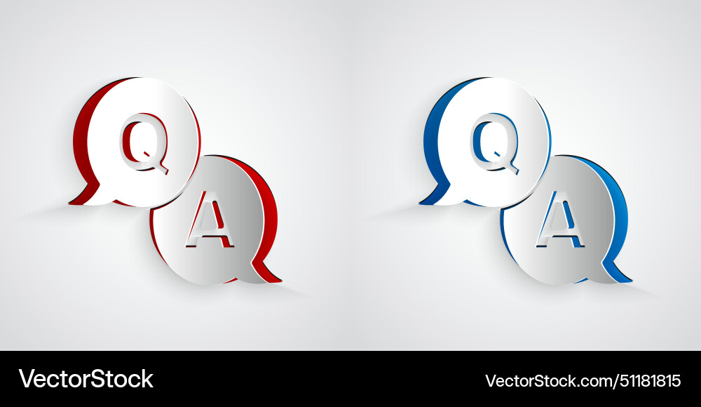Paper cut speech bubbles with question and answer Vector Image