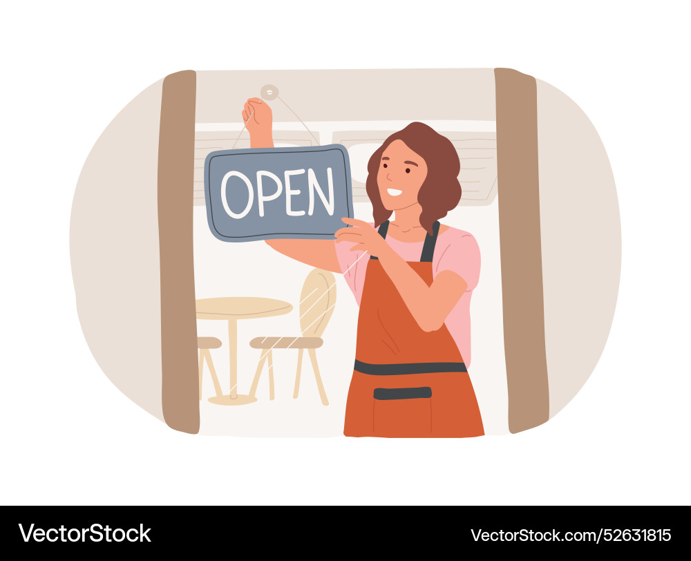Restaurant opening day isolated cartoon Royalty Free Vector