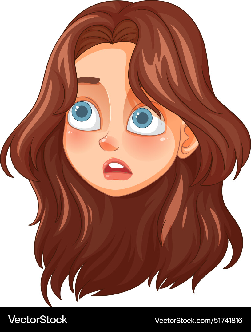 A girl with surprised expression Royalty Free Vector Image