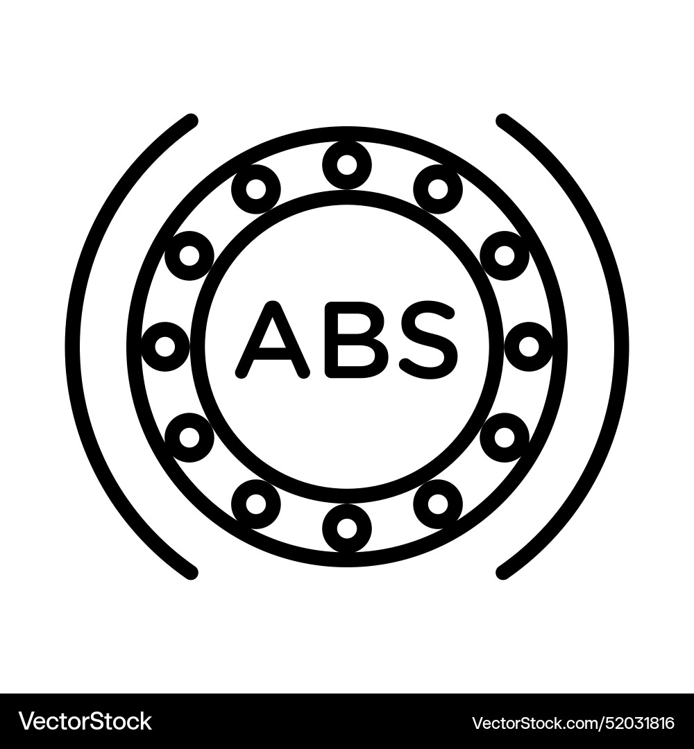 Automotive abs linear logo mark in black and white
