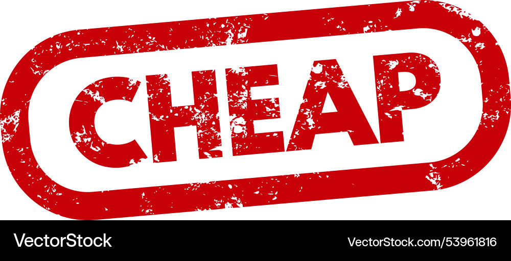 Cheap red rubber stamp in grunge effect Royalty Free Vector