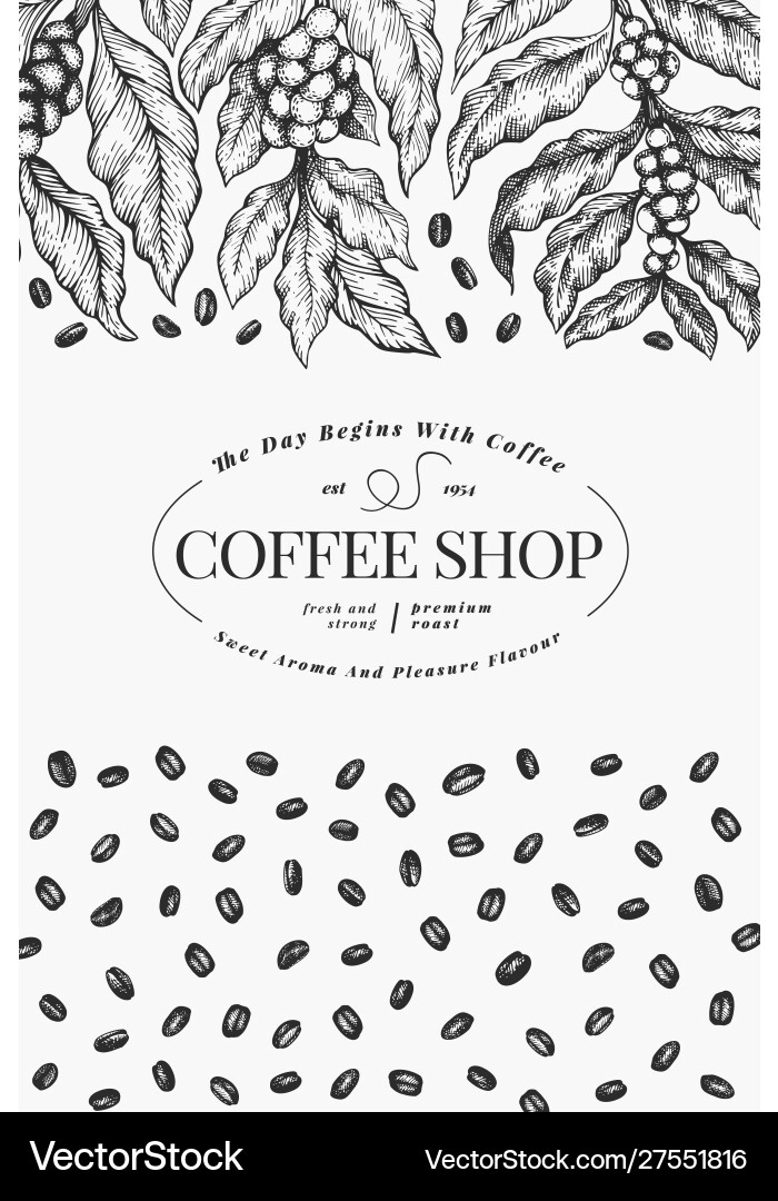 Coffee design template vintage background Vector Image
