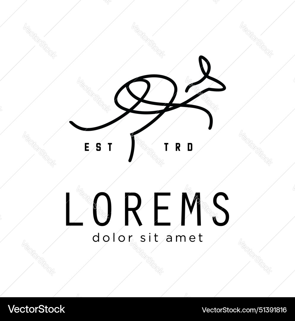 Fast kangaroo wallaby line art logo icon Vector Image
