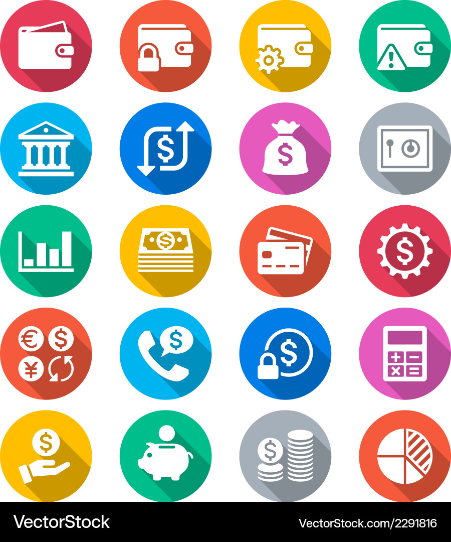 Financial Management Icons Royalty Free Vector Image