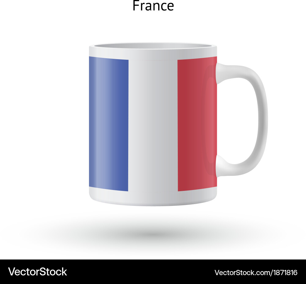 France flag souvenir mug on white background Vector Image