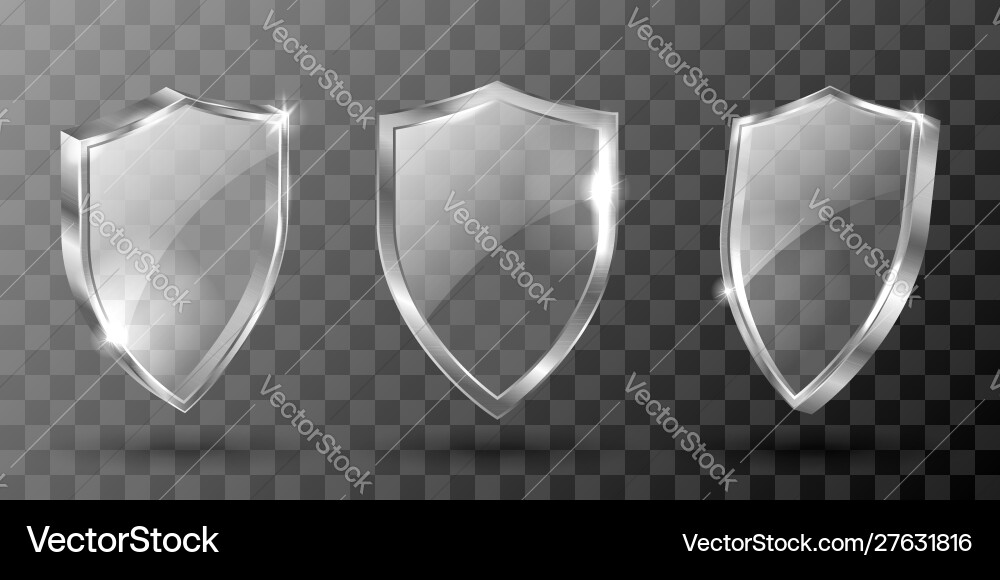 Glass shield realistic award trophy certificate Vector Image