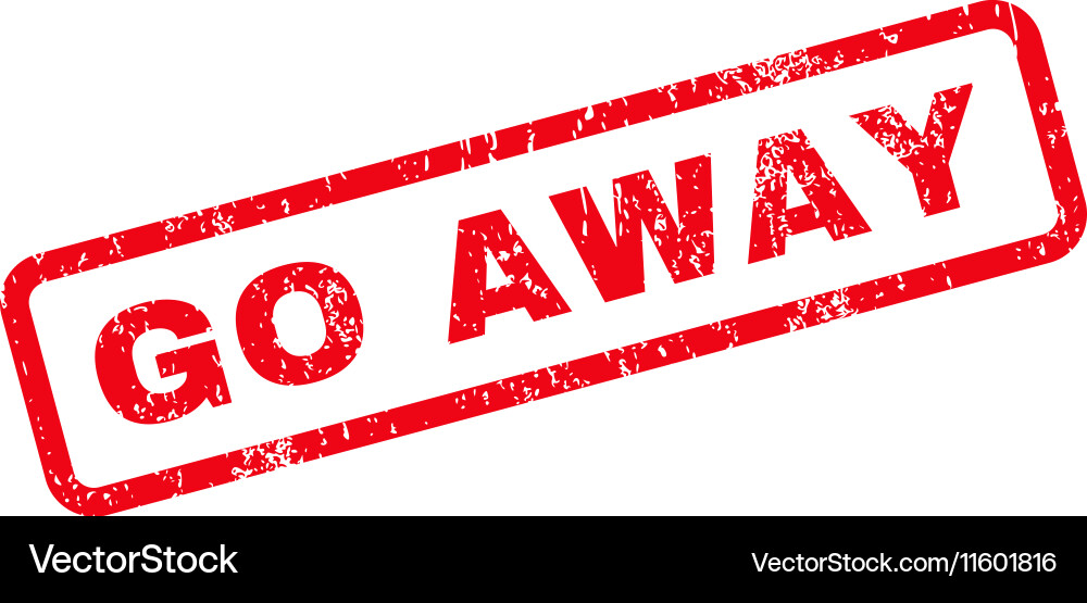 Go away text rubber stamp Royalty Free Vector Image