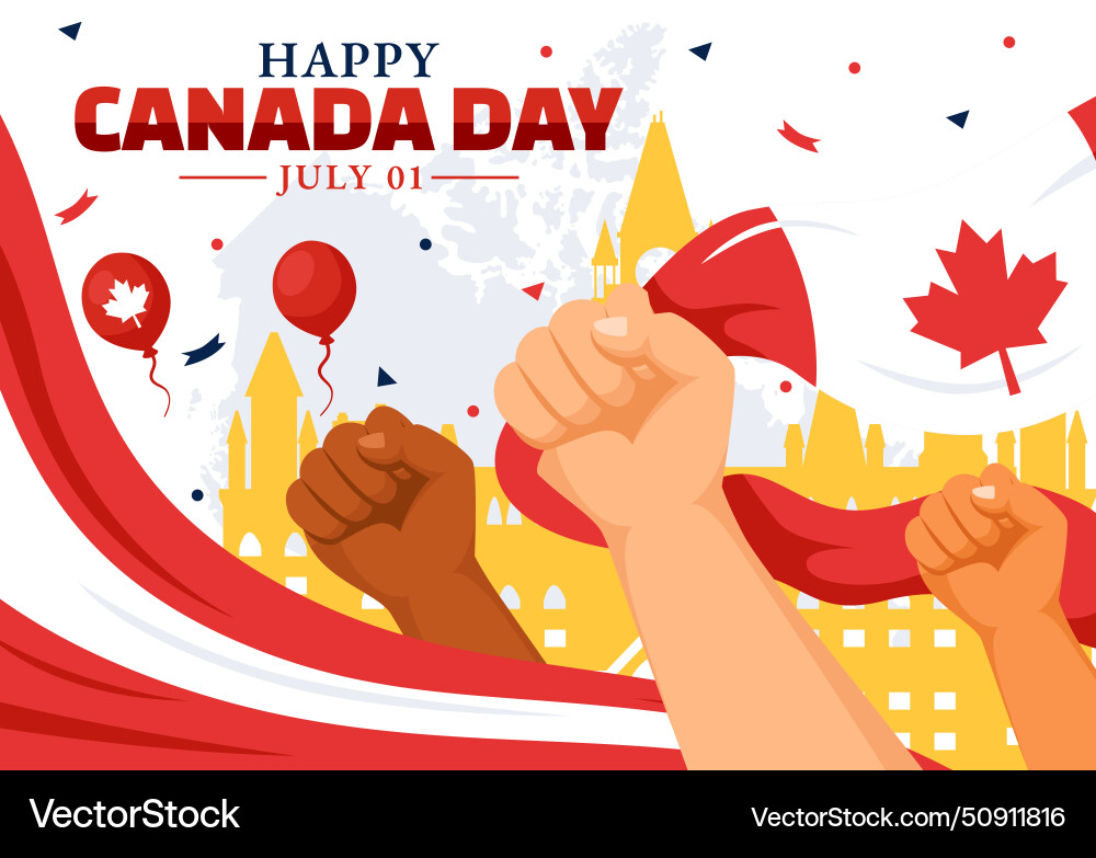 Happy canada day celebration in 1st july Vector Image