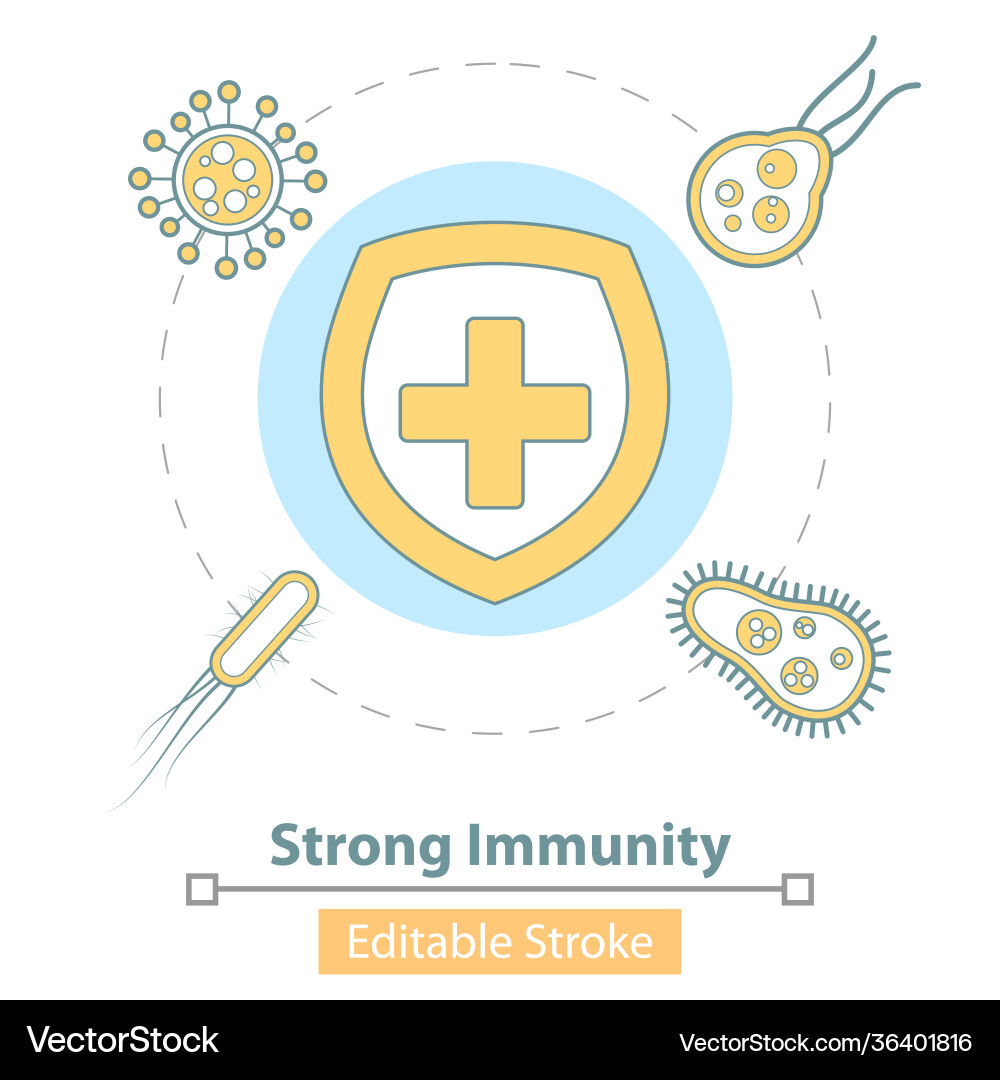Icon strong immune system protection Royalty Free Vector