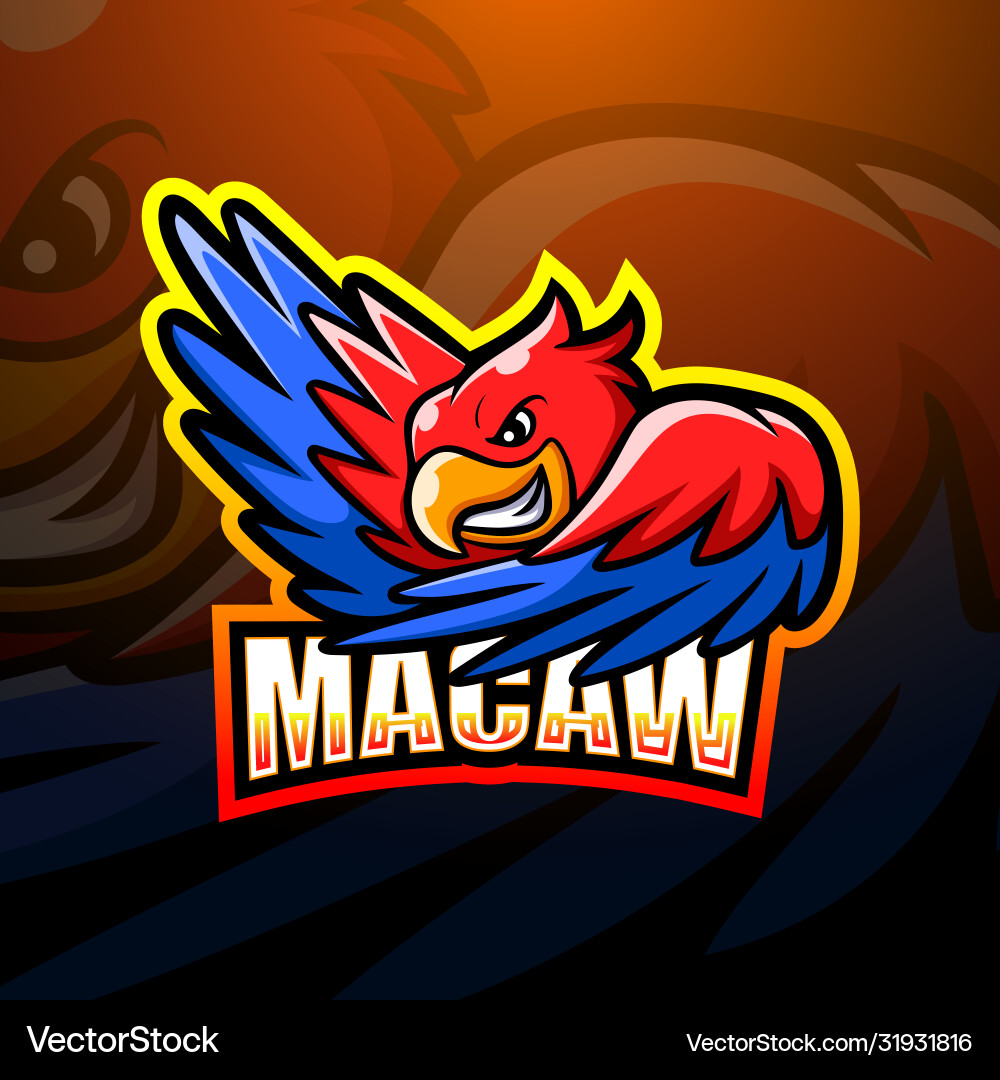 Macaw Mascot Logo - Esports Royalty Free Vector Image
