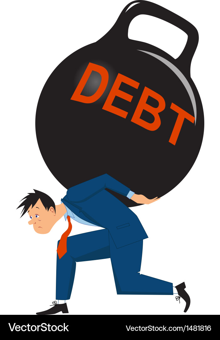 Overwhelming debt Royalty Free Vector Image - VectorStock