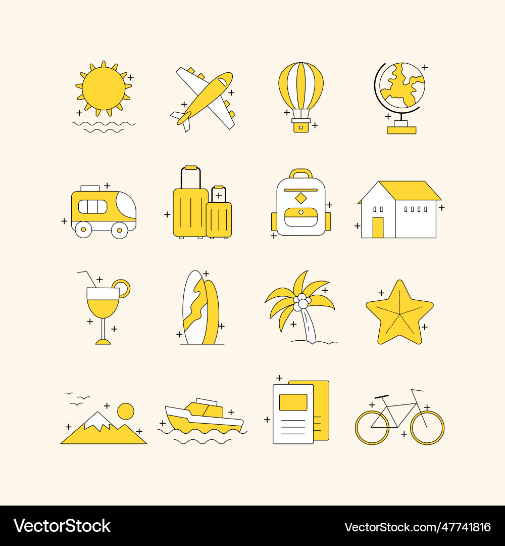 Travel icon collection on white background Vector Image
