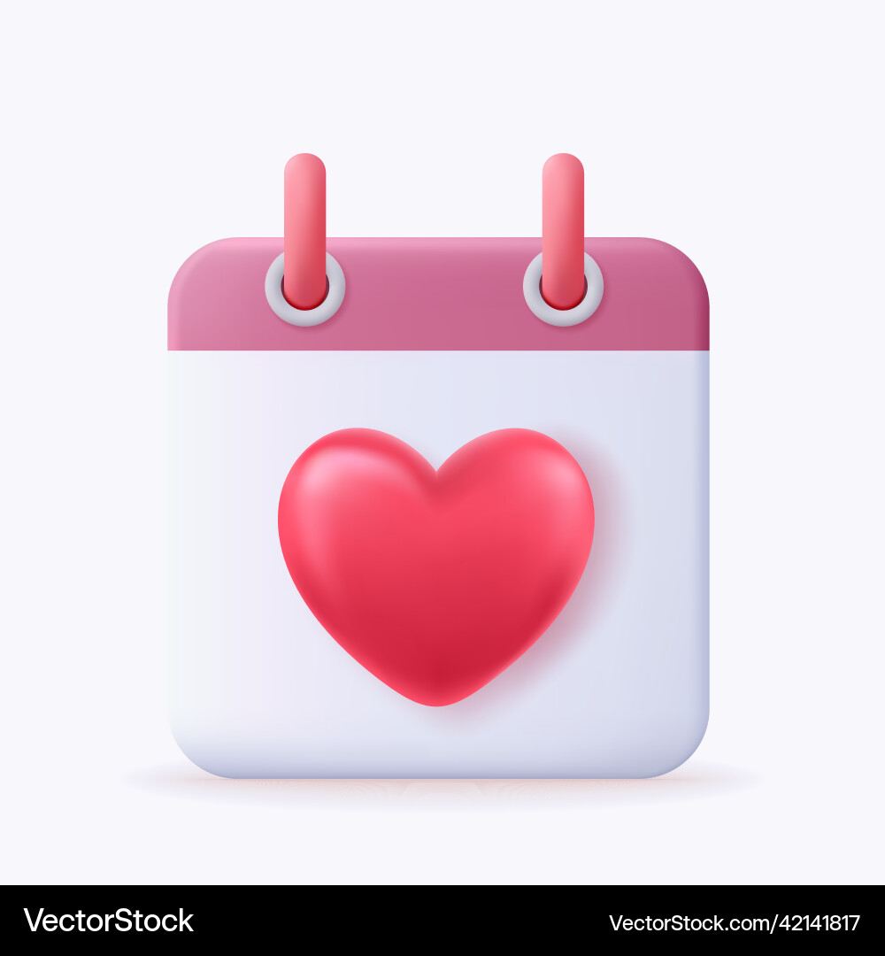 3d calendar notes reminder Royalty Free Vector Image