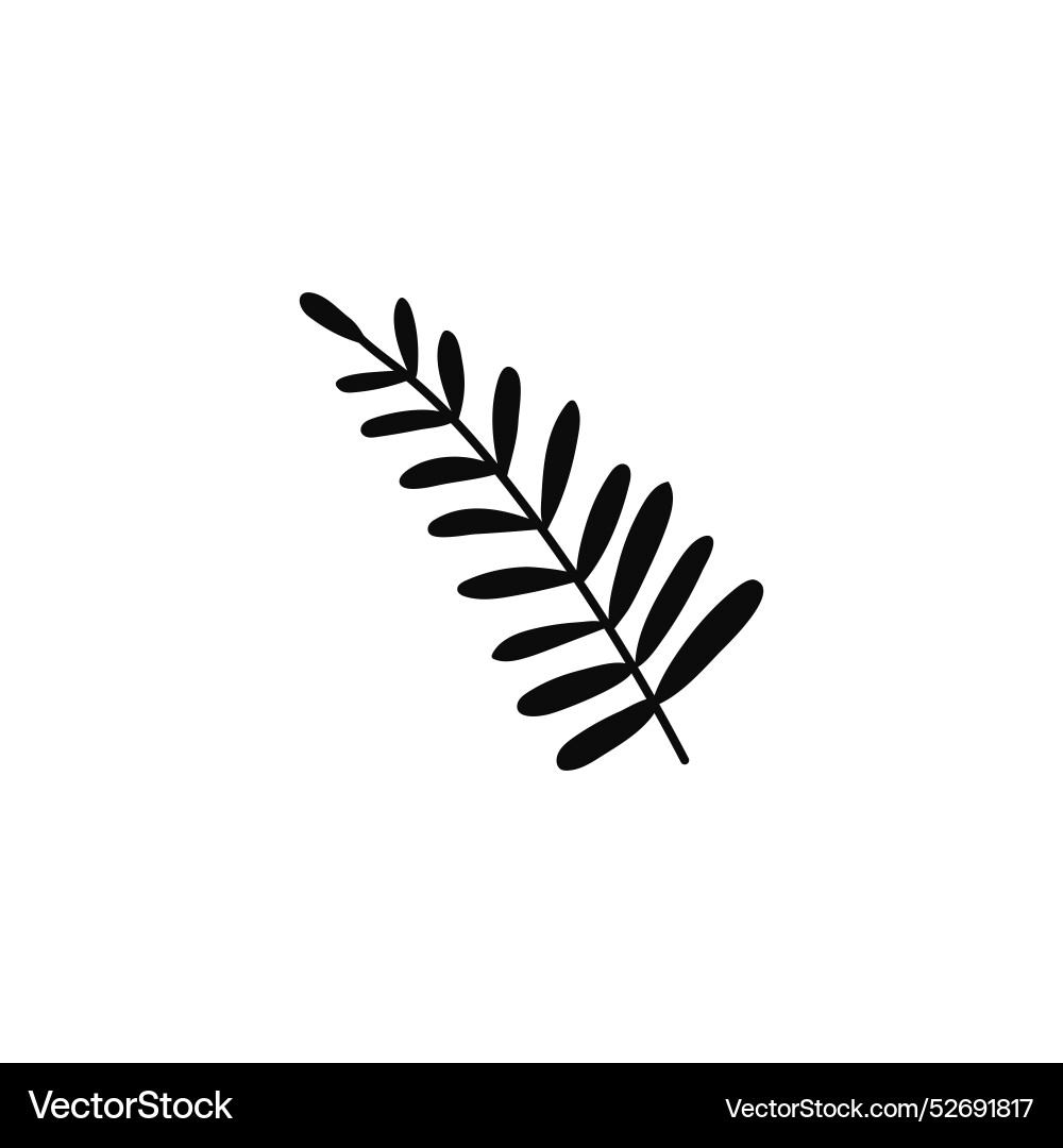 Botanical with a black fern Royalty Free Vector Image