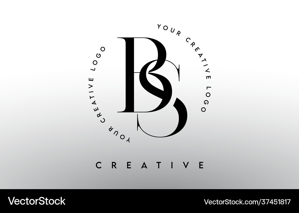 Bs letter logo design with serif typography font Vector Image