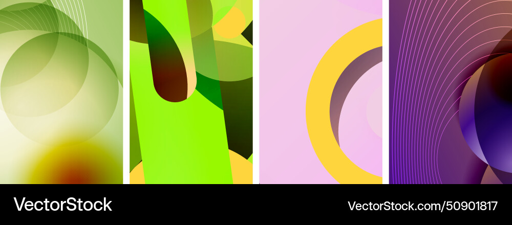 Circle geometric abstract posters Royalty Free Vector Image