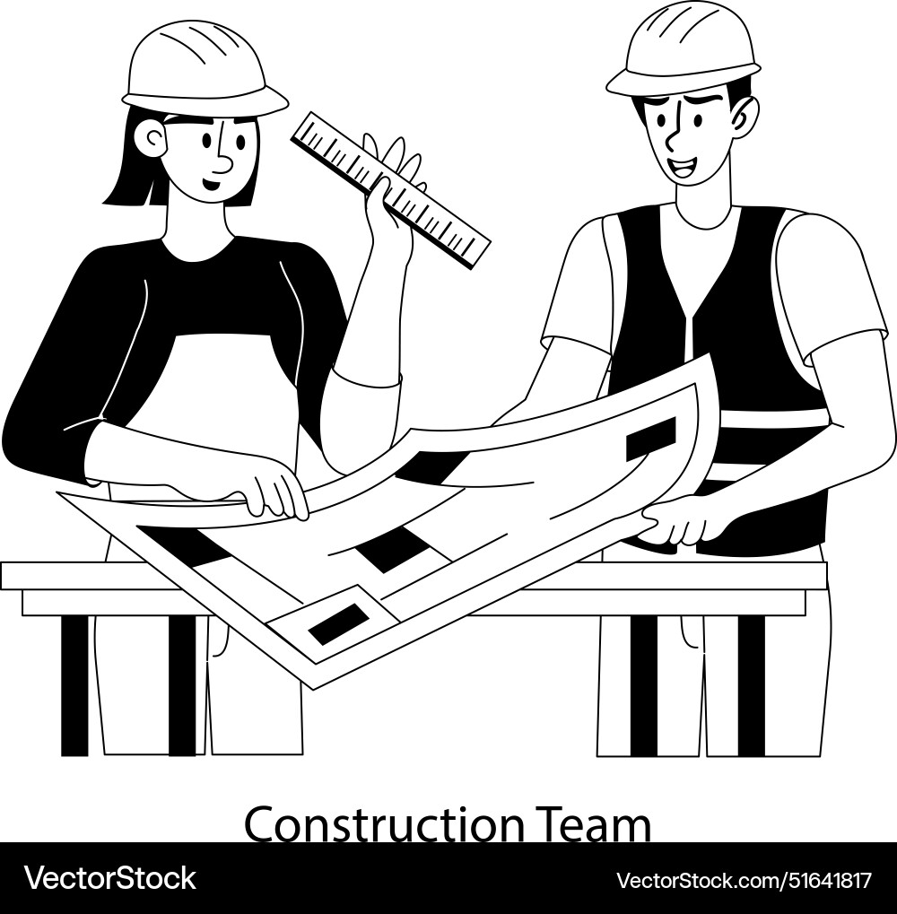 Construction team Royalty Free Vector Image - VectorStock