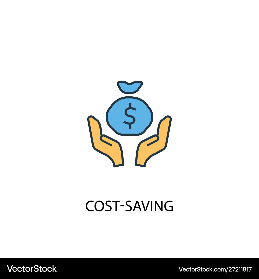 Cost-saving concept 2 colored icon simple blue Vector Image