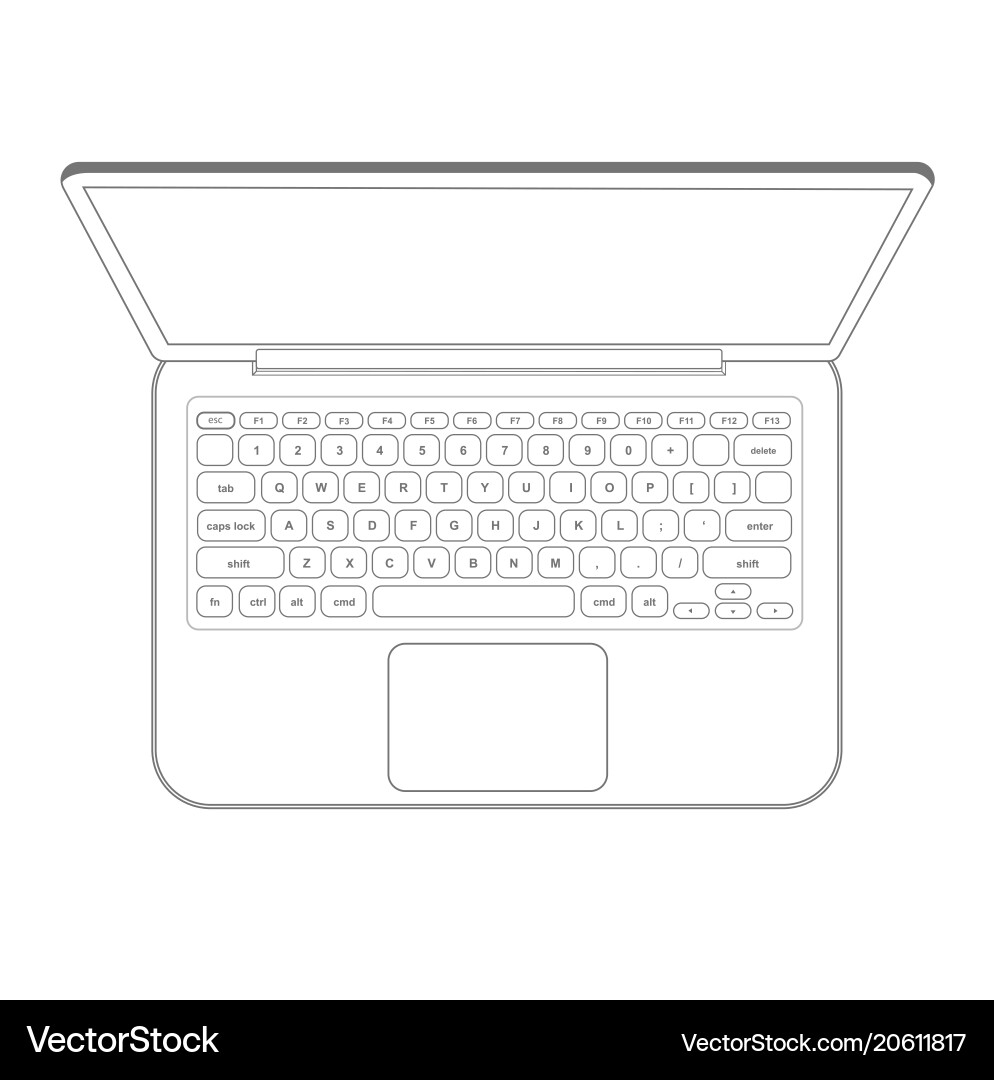 Laptop Outline Royalty Free Vector Image - VectorStock