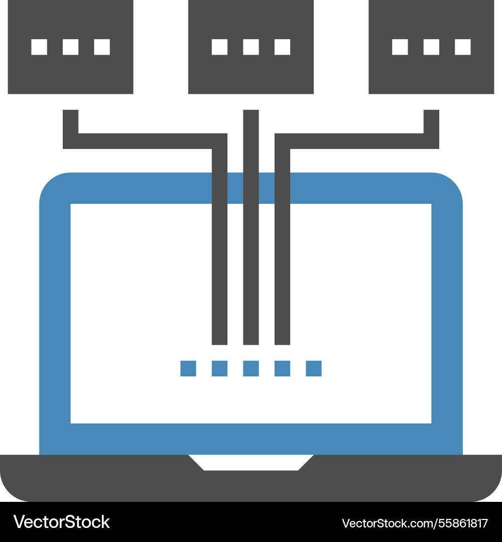 Local area network flat web icon concept Vector Image