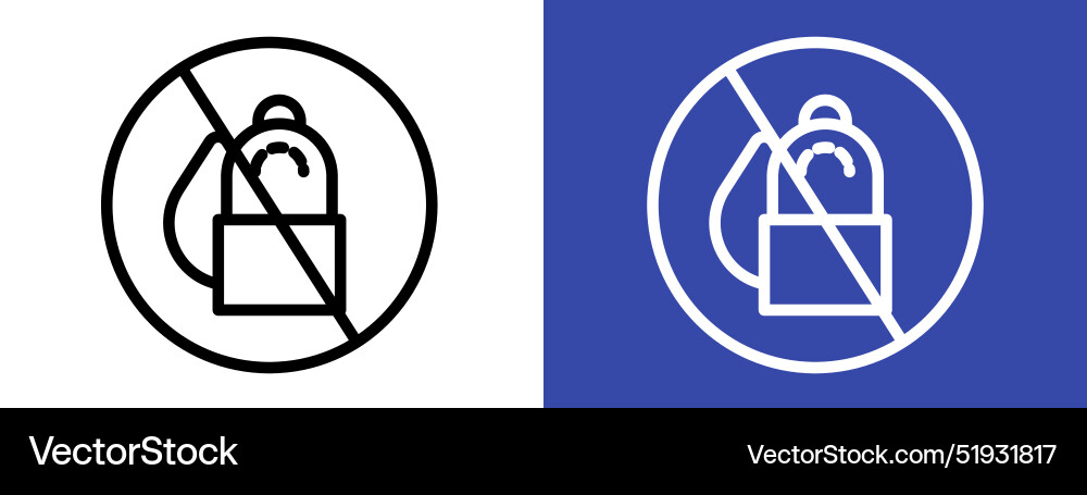 No backpacks permitted sign ensure security Vector Image