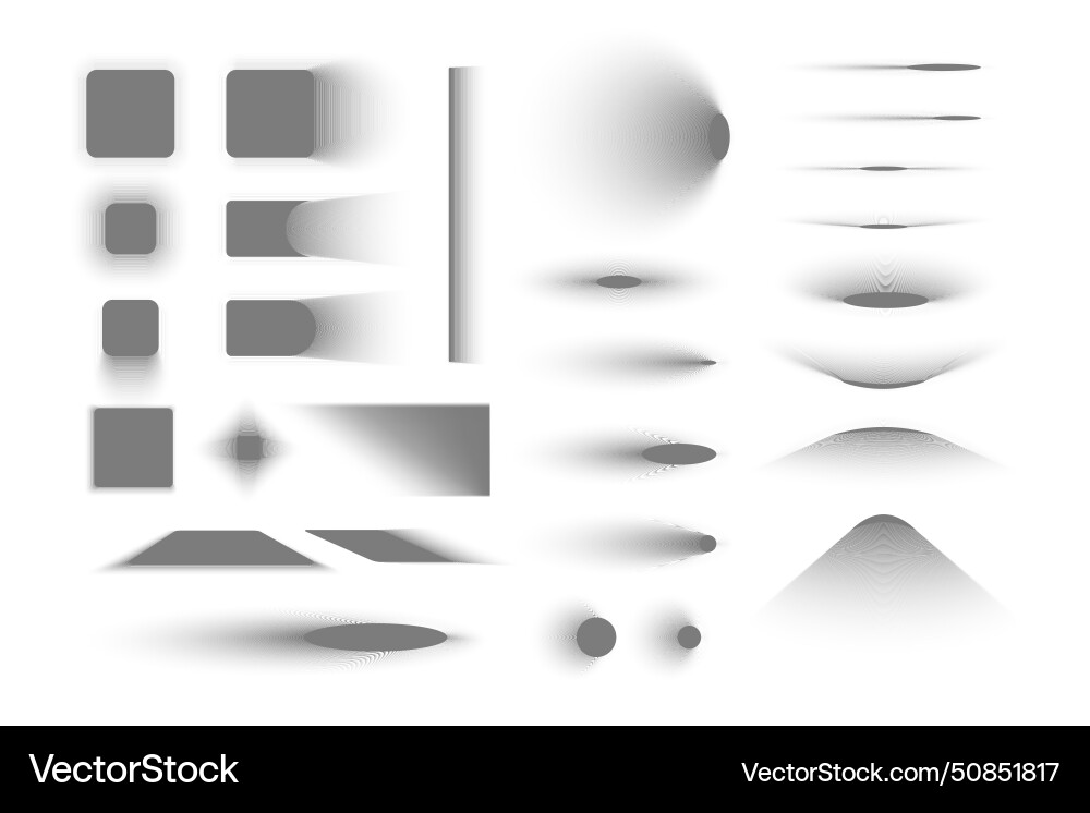Realistic shadows icon set Royalty Free Vector Image