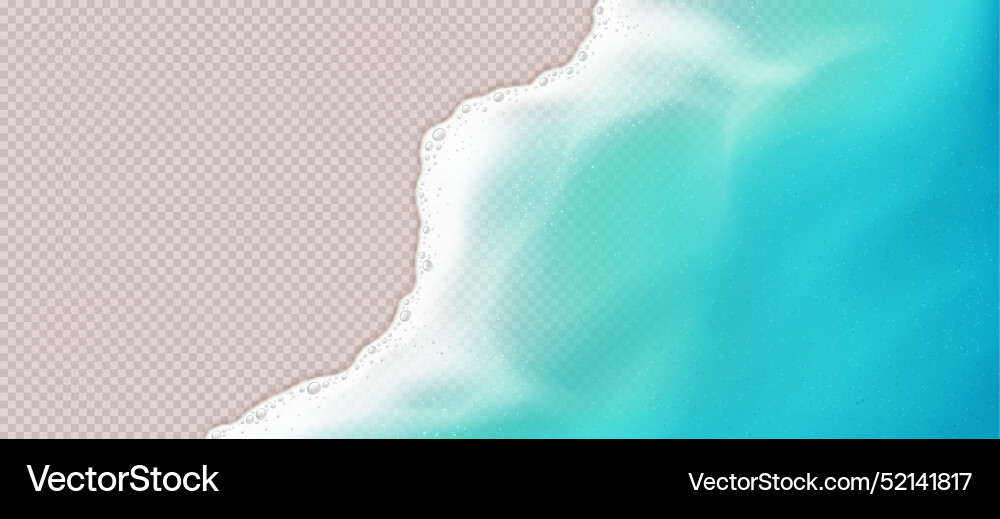 Sea wave with frothy foam on transparent Vector Image