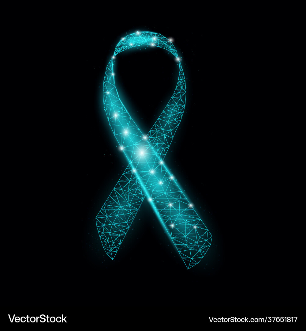 Teal Ribbon Awareness Symbol Royalty Free Vector Image