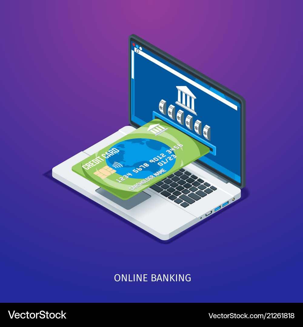 Online banking concept Royalty Free Vector Image