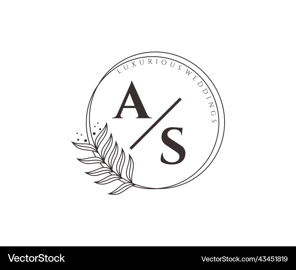As initials letter wedding monogram logos Vector Image