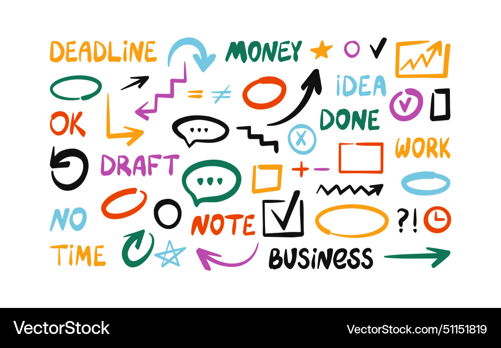 Business words presentation icons collection Vector Image