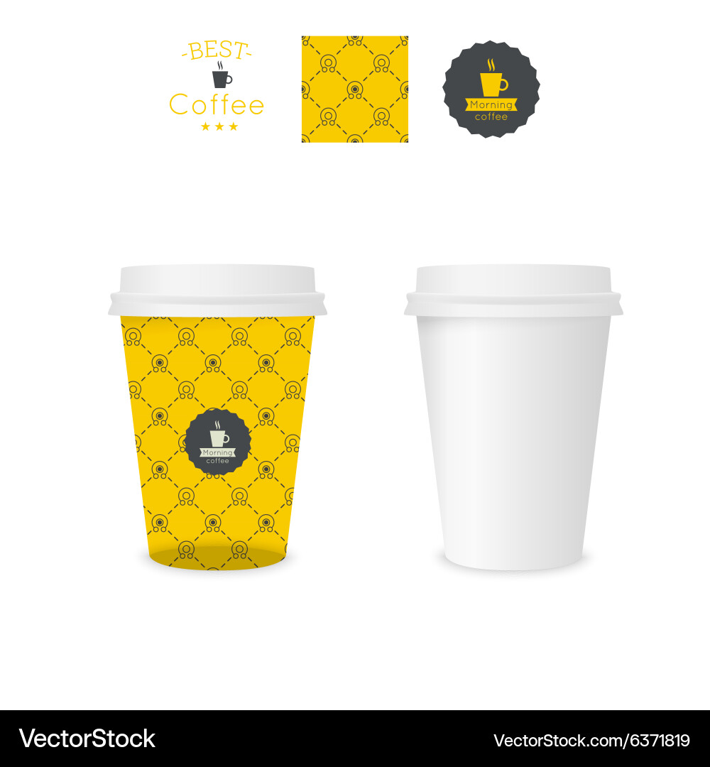 Closed paper cup for coffee with texture Vector Image